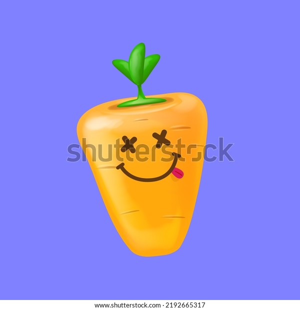 Cute Smiling Carrot Character Isolated On Stock Vector (Royalty Free ...
