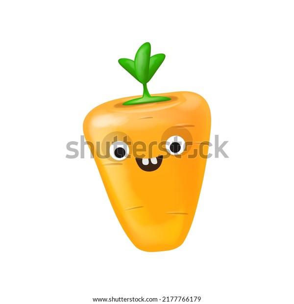 Cute Smiling Carrot Isolated On White Stock Vector (Royalty Free ...