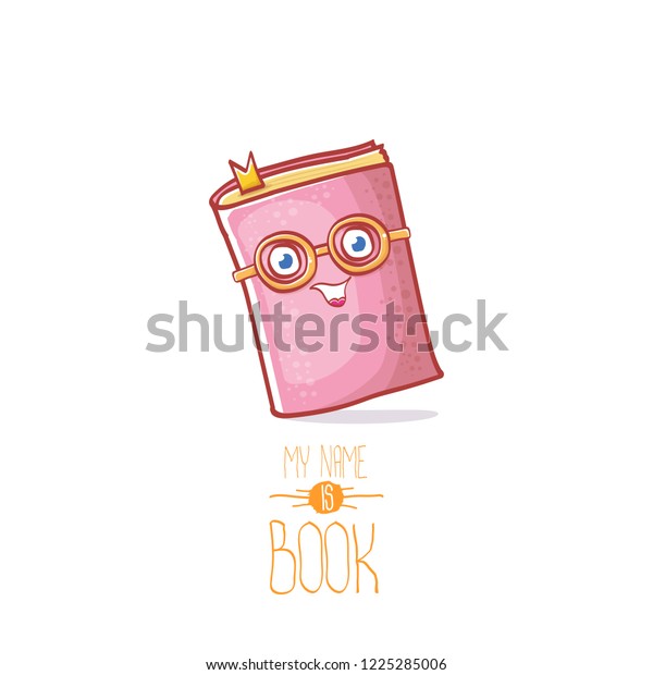 Cute Smiling Cartoon Pink Book Character Stock Vector (Royalty Free ...
