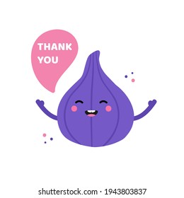 Cute Smiling Cartoon Style Fig Fruit Stock Vector (Royalty Free) 1943803837