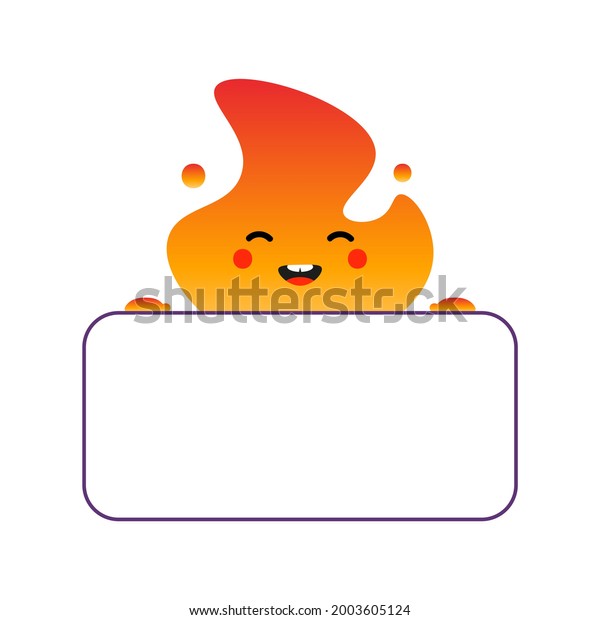 Cute Smiling Cartoon Style Fire Flame Stock Vector (Royalty Free ...
