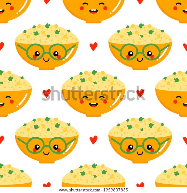 Cute Smiling Cartoon Style Hummus Bowls Stock Vector (Royalty Free ...