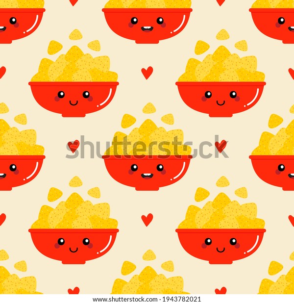 Cute Smiling Cartoon Style Nacho Chips Stock Vector (Royalty Free ...