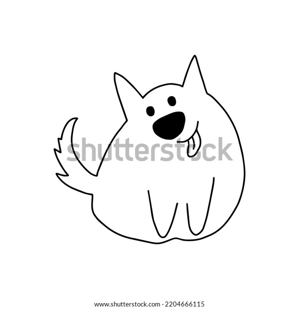 Cute Smiling Dog Hand Drawn Dog Stock Vector (Royalty Free) 2204666115 ...