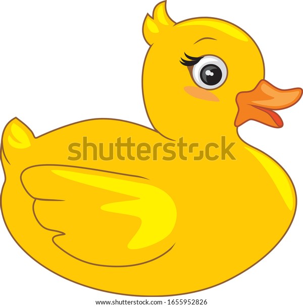 Cute Smiling Duckling Isolated On White Stock Vector (Royalty Free ...