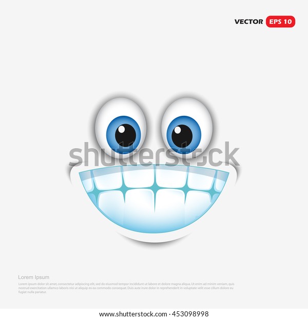 Cute Smiling Grinning Face Emoticon Showing: Stock-Vektorgrafik ...