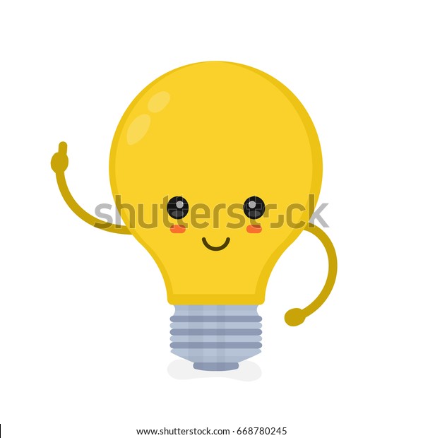 Cute Smiling Happy Light Bulb Have Stock Vector (Royalty Free ...