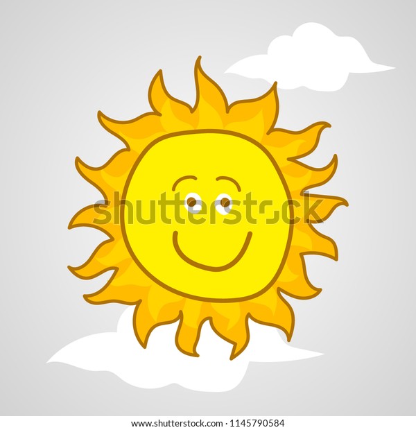 Cute Smiling Happy Sun Icon Logo Stock Vector (Royalty Free) 1145790584 ...