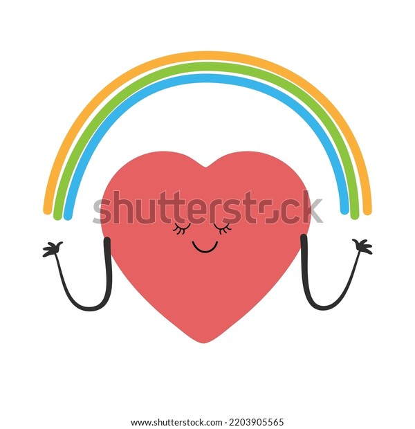 Cute Smiling Heart Isolated On White Stock Vector (Royalty Free ...