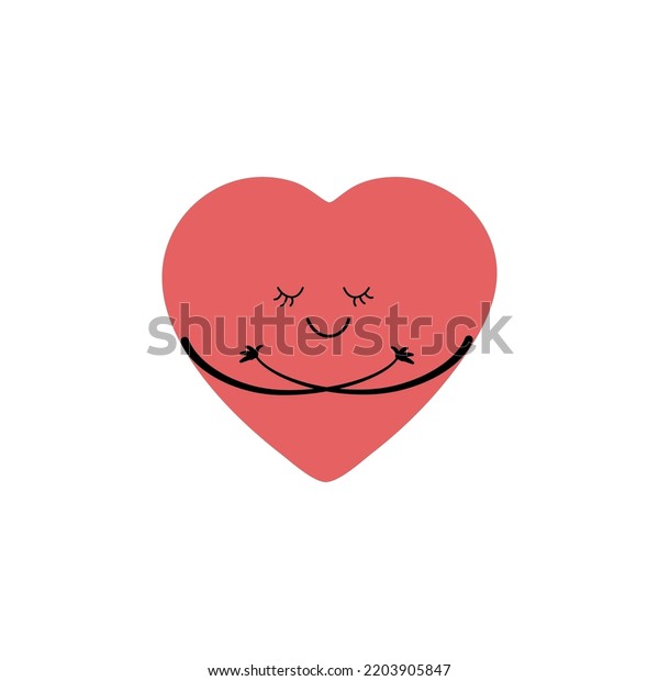 Cute Smiling Heart Isolated On White Stock Vector (Royalty Free ...