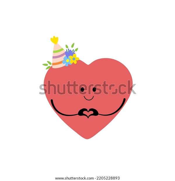 Cute Smiling Heart Isolated On White Stock Vector (Royalty Free ...