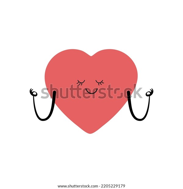 Cute Smiling Heart Isolated On White Stock Vector (Royalty Free ...