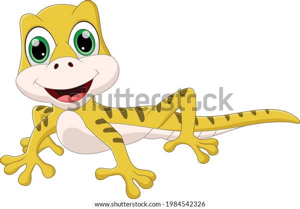 Cute Smiling Lizard Cartoon Stock Vector (Royalty Free) 1984542326 ...