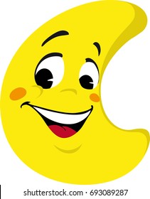 Cute Smiling Moon Stock Vector (Royalty Free) 693089287 | Shutterstock