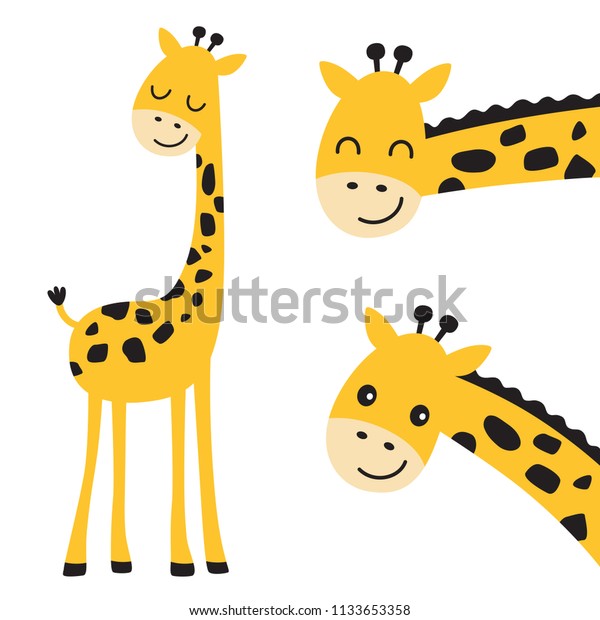 Ilustración vectorial de jirafa sonriente y: vector de stock (libre de ...