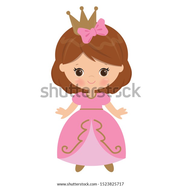 Cute Smiling Princess Vector Cartoon Illustration Stock Vector (Royalty ...