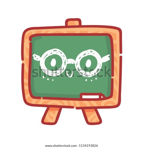 Cute Smiling School Board Character Eyes Stock Vector (Royalty Free ...