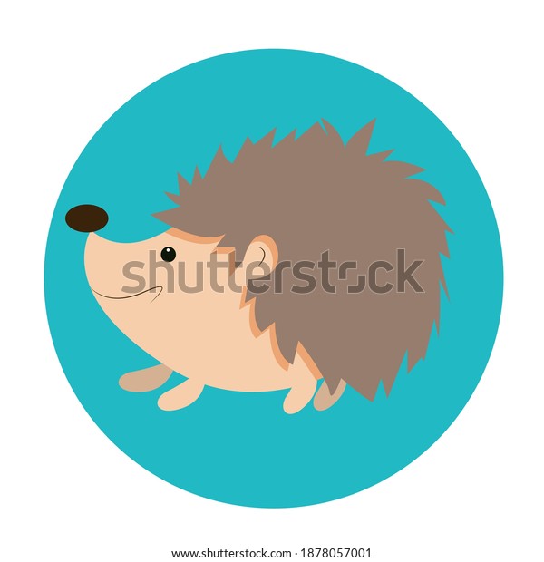 Cute Smiling Stylized Hedgehog On Isolated Stock Vector (Royalty Free ...