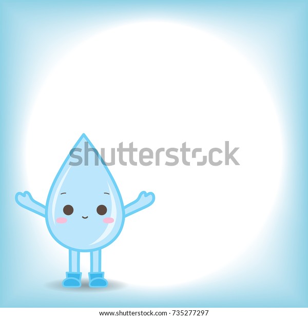 Cute Smiling Water Drop Stand On Stock Vector (Royalty Free) 735277297 ...