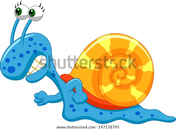 Cute Snail Cartoon Running Stock Vector (Royalty Free) 147158795 ...