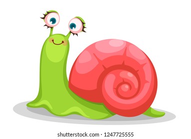 Cute Snail Cartoon Vector Illustration Stock Vector (Royalty Free ...