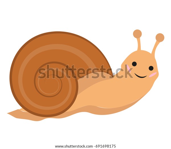 Cute Snail Icon Flat Cartoon Style Stock Vector (Royalty Free ...