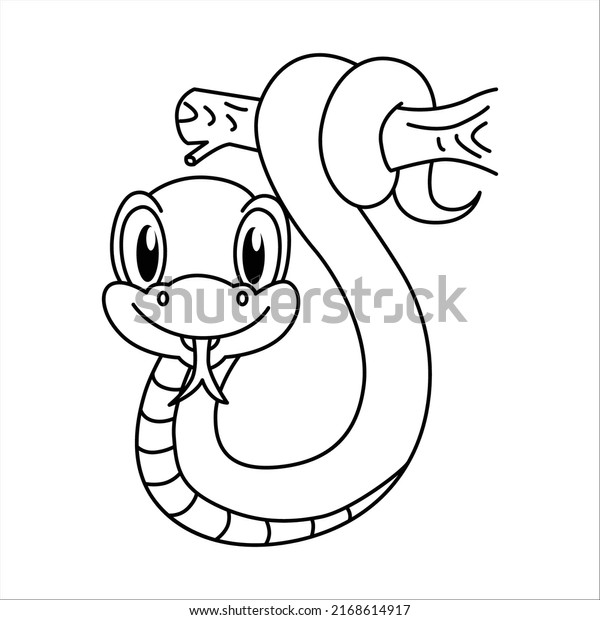 Cute Snake Cartoon Coloring Page Illustration: เวกเตอร์สต็อก (ปลอดค่า ...