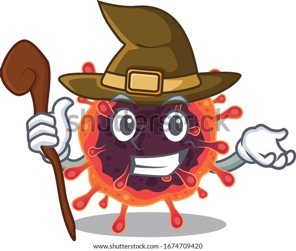 Cute Sneaky Witch Corona Virus Zone Stock Vector (Royalty Free ...