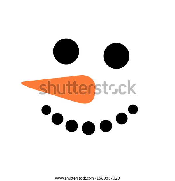 Cute Snowman Face Vector Art Stock Vector (Royalty Free) 1560837020 ...