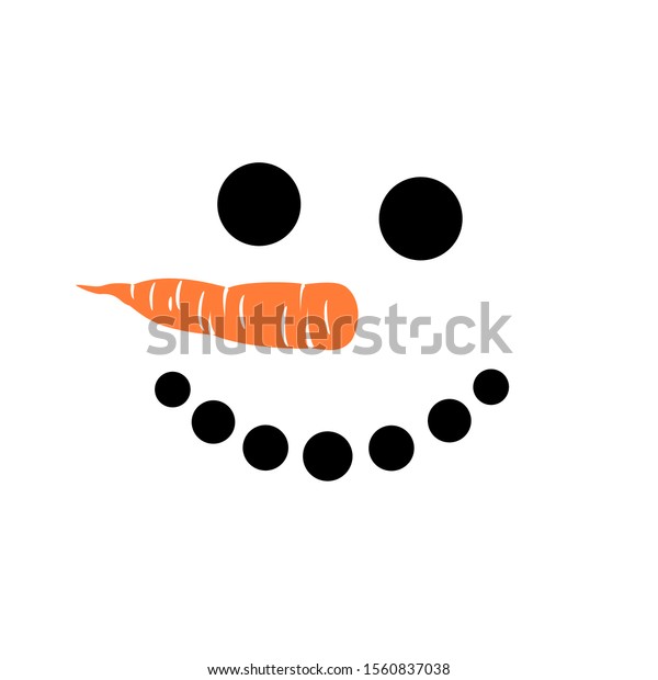 Cute Snowman Face Vector Art Stock Vector (Royalty Free) 1560837038 ...