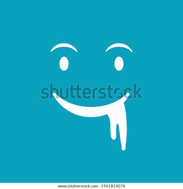 Cute Social Media Drooling Face Emoji Stock Vector (Royalty Free ...