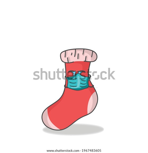 Cute Sock Character Flat Cartoon Vector Stock Vector (Royalty Free ...