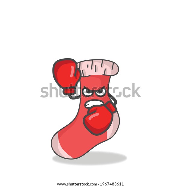 Cute Sock Character Flat Cartoon Vector Stock Vector (Royalty Free ...