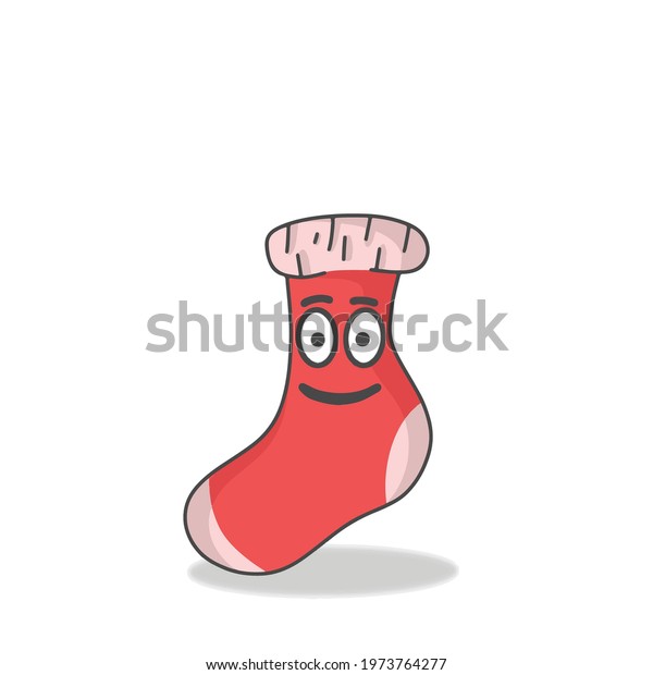 Cute Sock Character Flat Cartoon Vector Stock Vector (Royalty Free ...