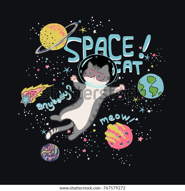 Gráfica de gatos de espacio reducido: vector de stock (libre de ...