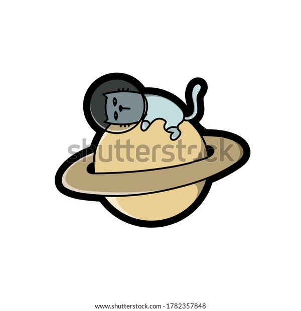 Cute Space Cat Kitty Drawings Good Stock Vector (Royalty Free ...