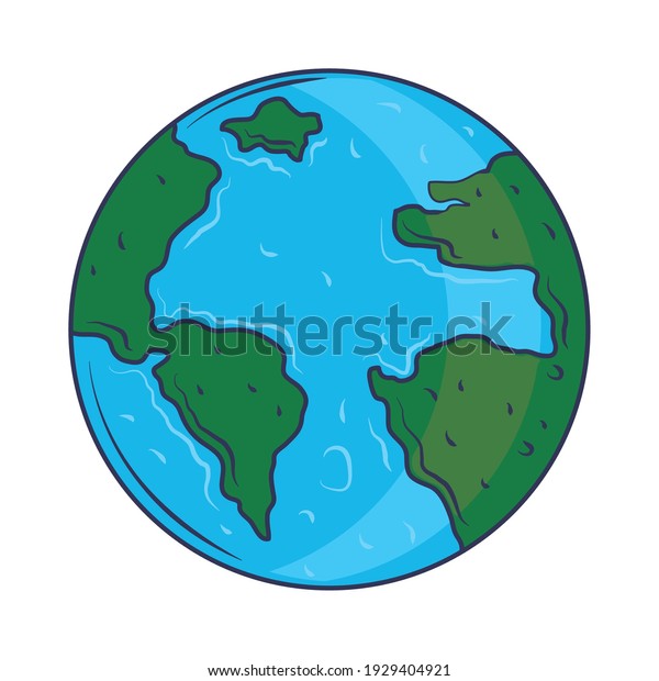 cute space earth map cartoon