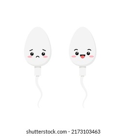 Cute Sperm Semen Cell Happy Sad Stock Vector (Royalty Free) 2173103463 ...
