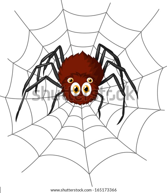 Cute Spider Cartoon Stock Vector (Royalty Free) 165173366