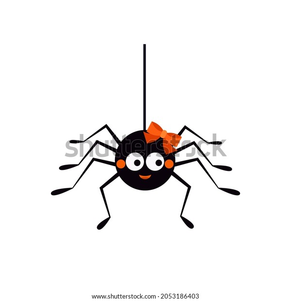 Cute Spider Hanging On String Cob Stock Vector (Royalty Free ...