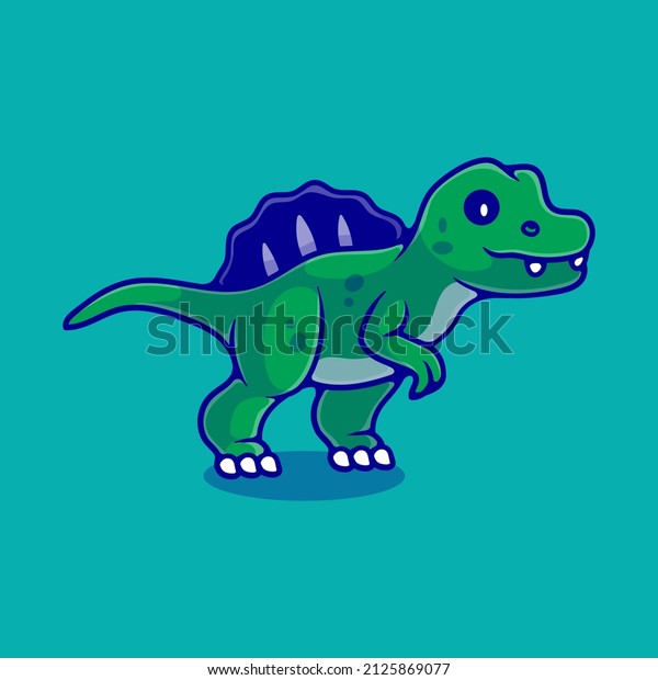 Cute Spinosaurus Dinosaur Illustration Suitable Mascot Stock Vector ...