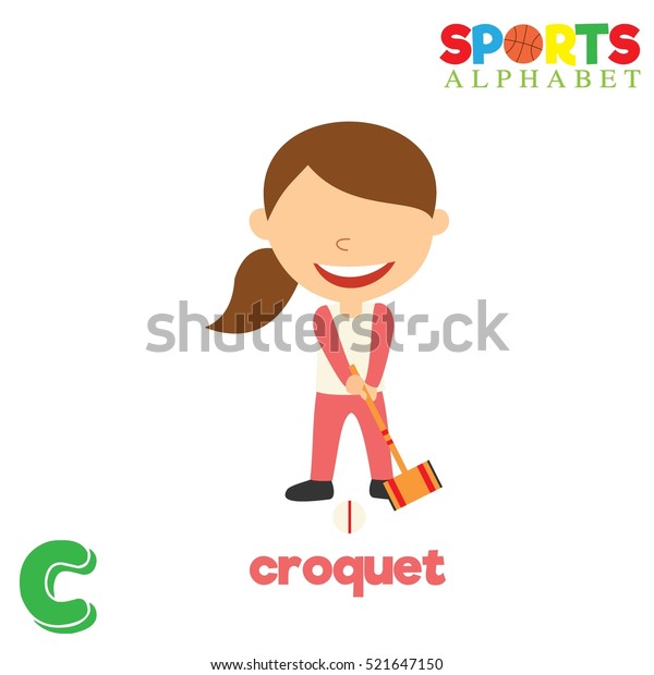 Cute Sports Alphabet Vector C Letter Stock Vector (Royalty Free) 521647150