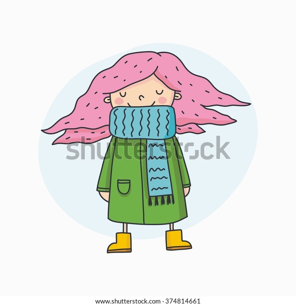 Cute Spring Girl Stock Vector (Royalty Free) 374814661 | Shutterstock