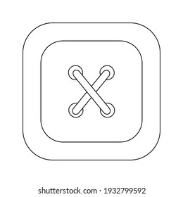 Cute Square Clothing Button Crossed Stitches Stock Vector (Royalty Free ...