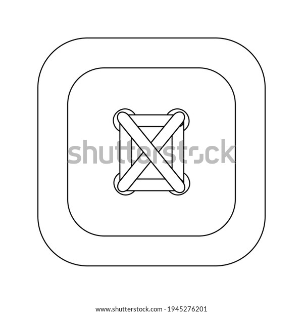 Cute Square Clothing Button Stitches Isolated Stock Vector (Royalty ...