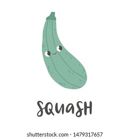 Cute Squash Cartoon Style Vector Illustration Stock Vector (Royalty ...