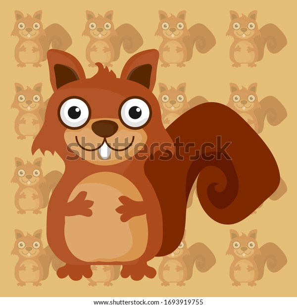 Cute Squirrel Illustration Drawn Vector Baby Stock Vector (Royalty Free ...