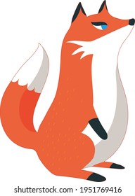 Cute Standing Fox Cartoon Vector Stock Vector (Royalty Free) 1951769416 ...