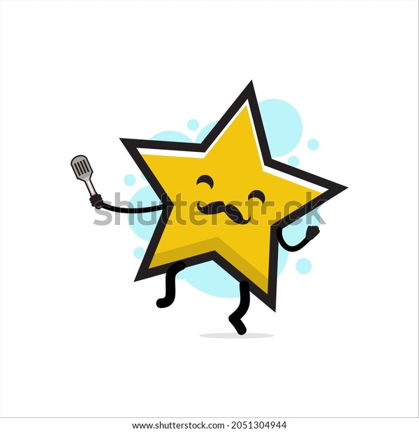 Cute Star Cooking Vector Emoticon Mascot Stock Vector (Royalty Free ...