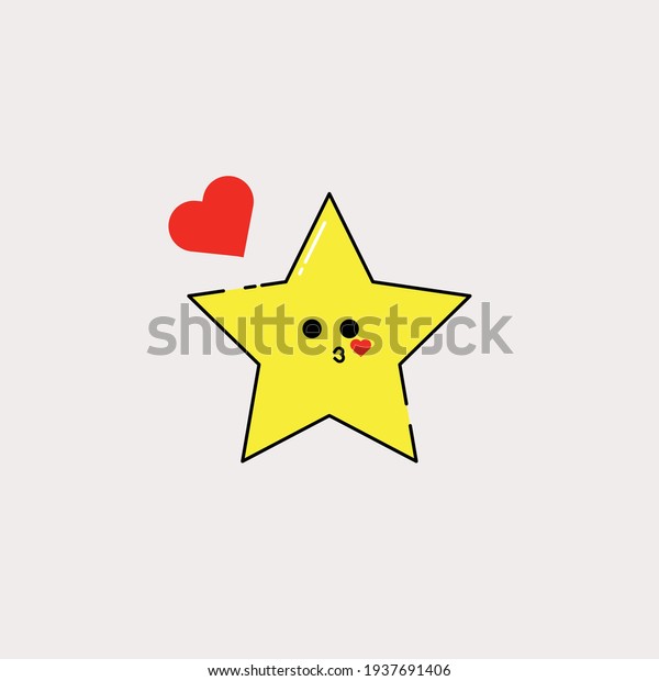 Cute Star Kissing Face Vector Illustration Stock Vector (Royalty Free ...